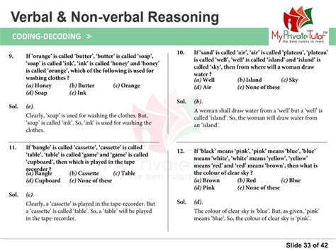 Questions On Verbal And Non Verbal Reasoning Coding Decoding