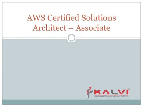 Ppt Aws Tutorial Aws Certified Solutions Architect Amazon Aws