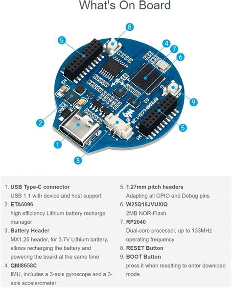 Waveshare Based On Raspberry Pi Rp Rp Mcu Board With Inch Round Lcd X Pixels