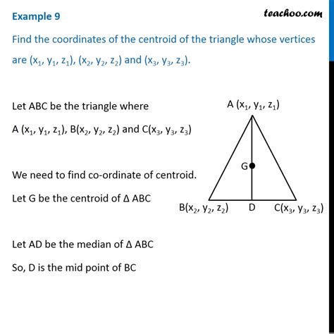 question 3 find coordinates of centroid of triangle examples