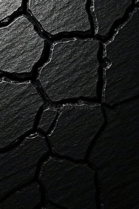 Black Fractured Surface Sharp Edges Abstract Design Black Surface Rough Stock Illustration