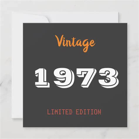 Vintage 1973 Limited Edition 50th Birthday T Invitation Zazzle
