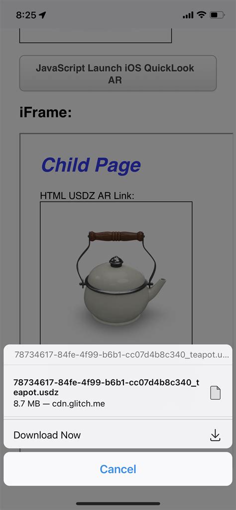 Ios Firefox Opening Usdz From Iframe Invokes File Download Rather Than Display Through Ar