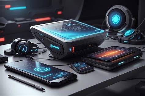 Premium Ai Image Design Electronic Device Mockups In A Futuristic Scifi Style For Techrelated