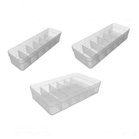 Kit Organizadores De Gavetas P M G Incolor Natural Logic Ou Leroy Merlin