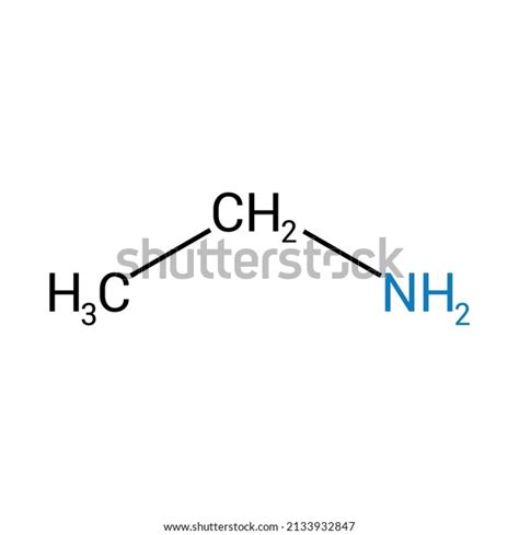 Chemical Structure Ethylamine C2h7n Stock Vector Royalty Free