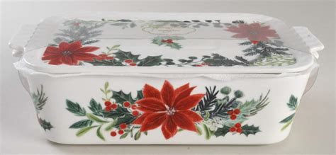 Poinsettia Rectangular Baker And Lid By Graces Teaware Replacements Ltd