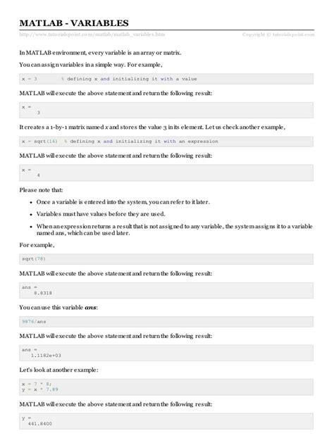 matlab variables and with pdf variable computer science