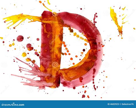 Watercolor Paint Letter D Royalty Free Stock Photography