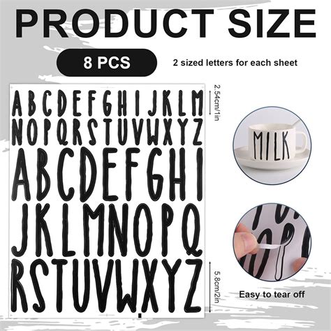 Buy Pcs Black Letter Stickers Inch Inch Self Adhesive Upper Case Letter Stickers Alphabet