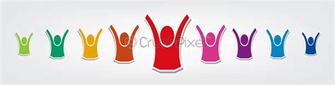 Group Of Eight People Logo In A Circlepersons Teamwork Holding Stock
