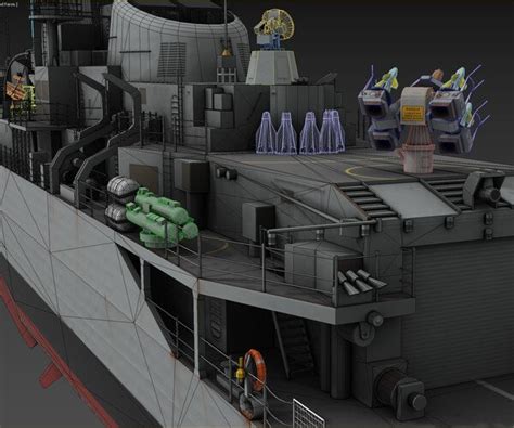 Artstation Amazon Class Type 21 Frigate Game Assets