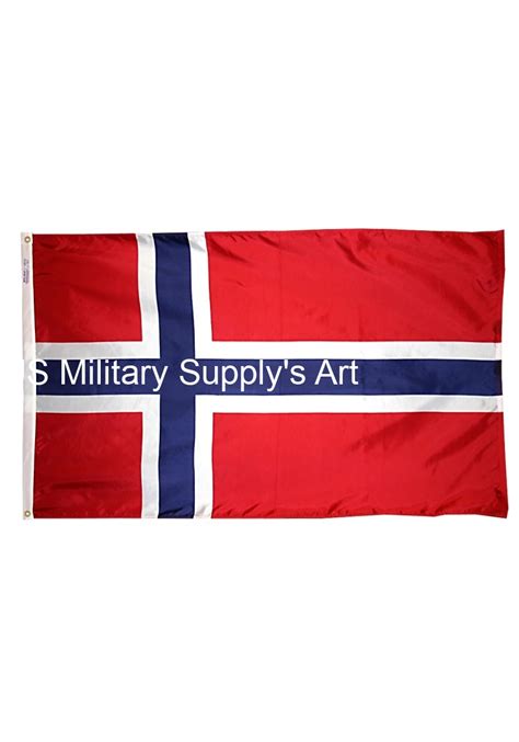 4x6 Ft Nylon Norway Flag Pole Hem Plain