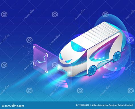 Isometric Autonomous Robot Flat Vector Isolated On White Illustration