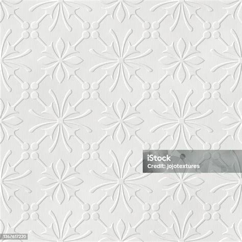 종이 배경에 엠보싱 모티프 패턴 매끄러운 질감 꽃 무늬 종이 프레스 3d 일러스트 릴리프에 대한 스톡 사진 및 기타 이미지 릴리프 타일 0명 Istock