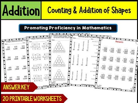 Counting And Addition Of Shapes Addition Worksheet Math Problems