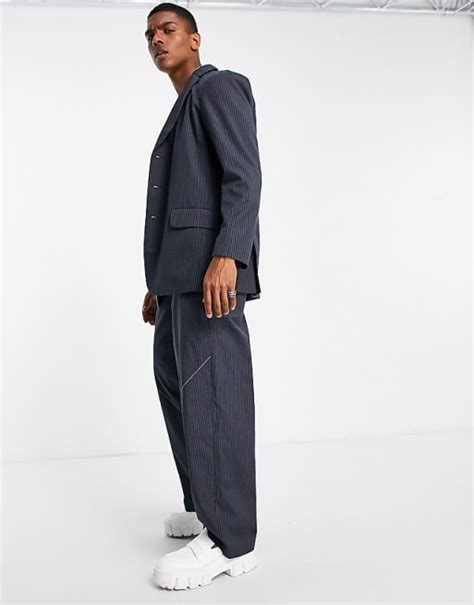 Collusion Coordinato Con Blazer Oversize E Pantaloni Dritti Blu Navy