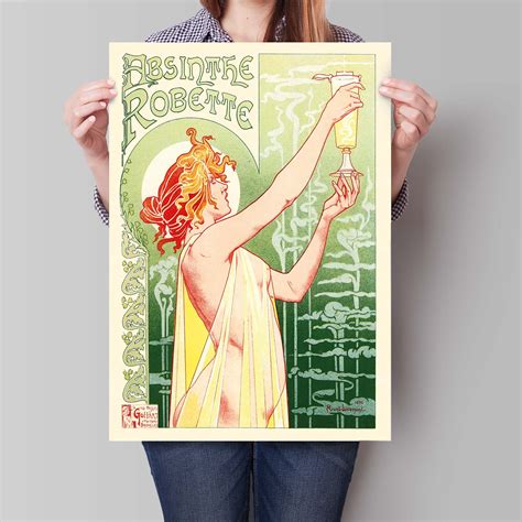 Absinthe Robette Vintage Art Print Alphonse Mucha Art Nouveau Etsy