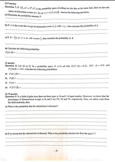 Solved Question 7 If Ω A 2n P is the probability space of Chegg
