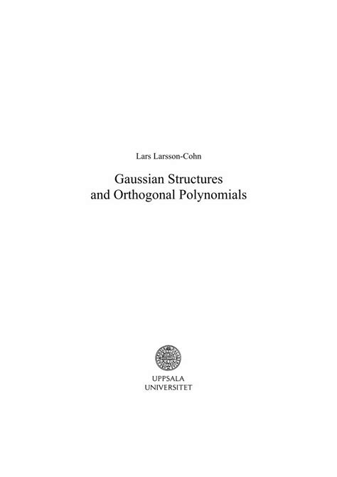 pdf gaussian structures and orthogonal polynomialsuu diva