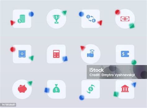 금융 유리 모피즘 트렌디 스타일 아이콘 금융 투명한 유리 색상 벡터 아이콘 색상 그림과 함께 웹 및 Ui 디자인 모바일 앱 및