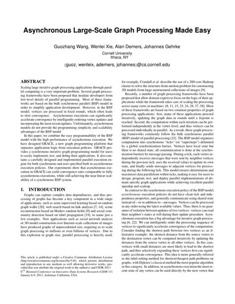 Pdf Asynchronous Large Scale Graph Processing Made Easy Guozhang