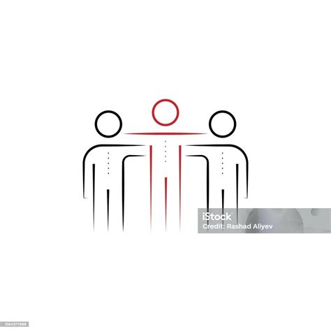 협력 2 색된 손 그려진된 아이콘입니다 팀 컬러 요소 그림 개요 기호 디자인 팀 작업 세트에서 개념에 대한 스톡 벡터 아트 및