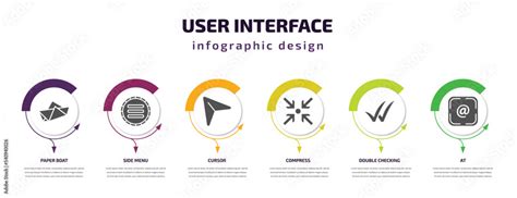User Interface Infographic Template With Icons And 6 Step Or Option User Interface Icons Such