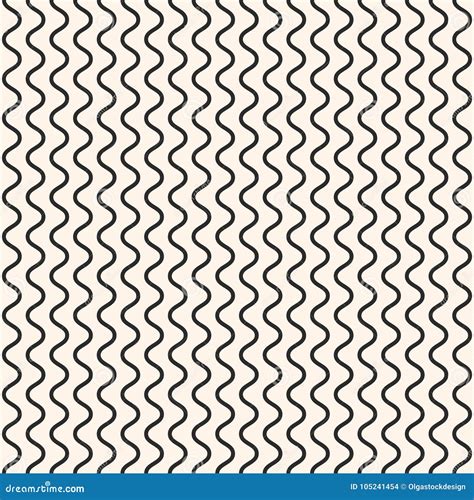 Geometric Seamless Pattern Vertical Thin Wavy Lines Curves Waves Stock Vector Illustration