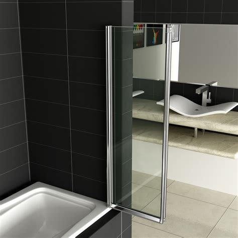 1200x1400mm Chrome 2 Folds Folding Bath Shower Screen Easyclean Glass
