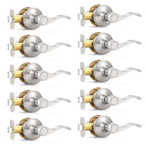 Probrico Wave Style Passage Door Levers Hall Closet Handles Keyless