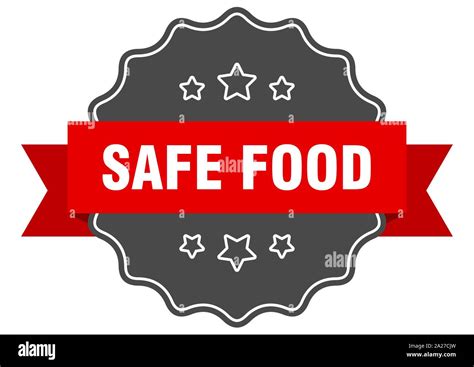Safe Food Red Label Safe Food Isolated Seal Safe Food Stock Vector