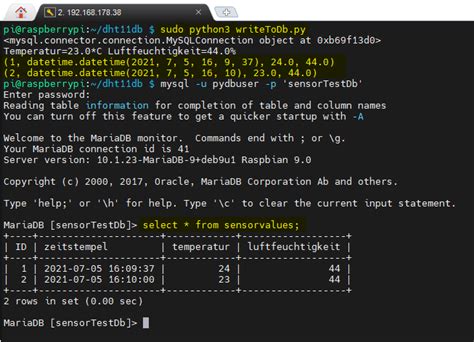 Raspberry PI Tutorial 8 Daten Eines DHT11 Sensors In Eine MySQL