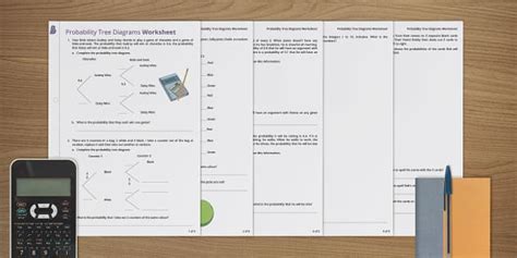 Probability Tree Diagrams Worksheet Twinkl
