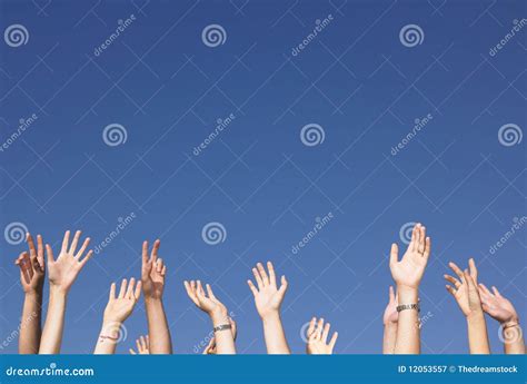 Arms Raised Against Blue Sky Stock Image Image Of Outdoors Happiness