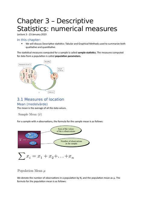 Föreläsning 3 Alemu På Engelska Chapter 3 Descriptive
