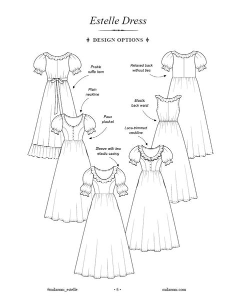 Estelle Dress Pdf Sewing Pattern Milaonni Sewing Patterns