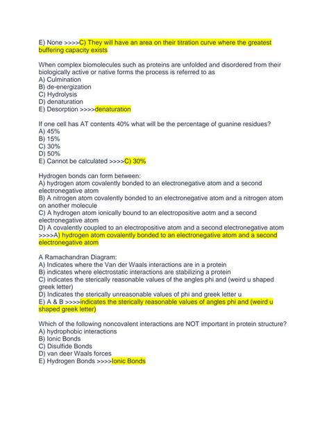 Solution 100 Biochemistry Exam 1 Questions With Correct Answers