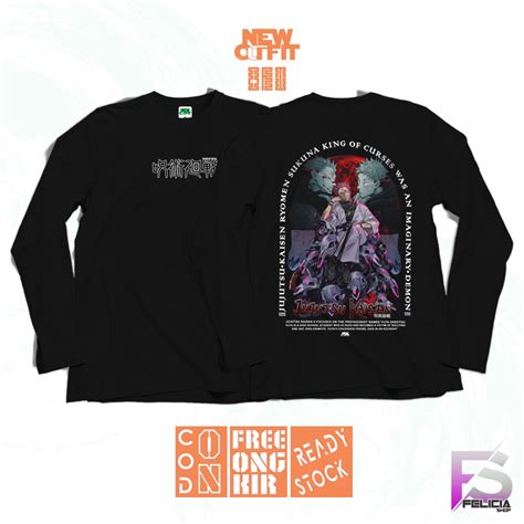 Jual Kaos Lengan Panjang JUJUTSU NO KAISEN SUKUNA SUKUNA Baju Jepang