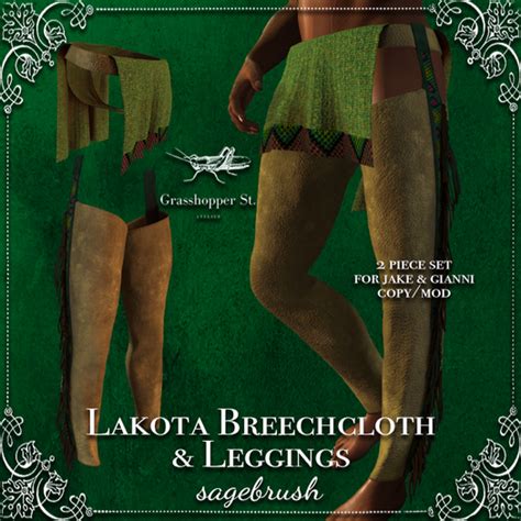 Second Life Marketplace Grasshopper St Lakota Breechcloth And Leggings Sagebrush