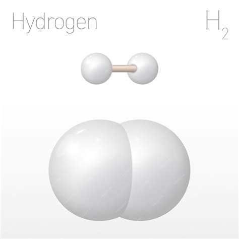 Premium Vector Hydrogen H2 Structural Chemical Formula And Molecule