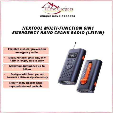 Nextool Multi Function Emergency Hand Crank Radio Leiyin Shopee Malaysia