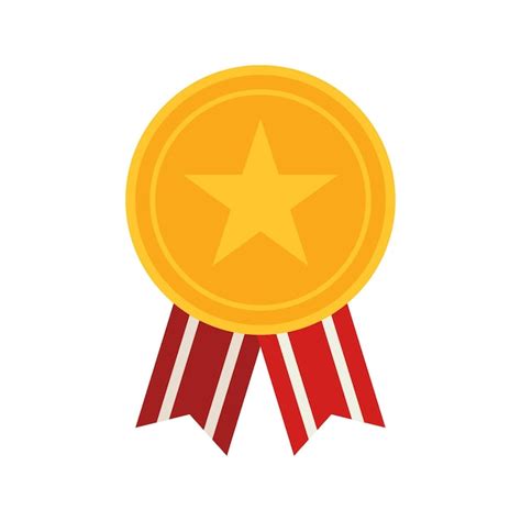 Medalla de oro con cinta ilustración vectorial Vector Premium