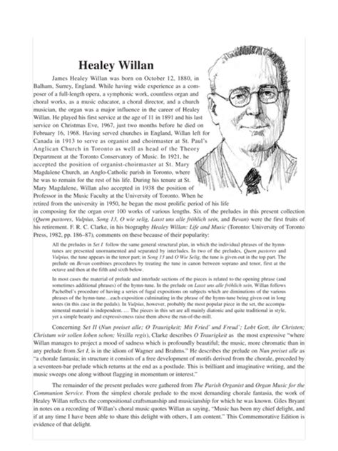 Organ Works Of Healey Willan By Healey Willan Organ Organ Solo
