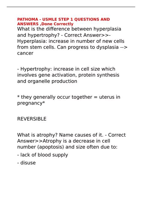 Pathoma Usmle Step 1 Questions And Answers Done Correctly Pathoma