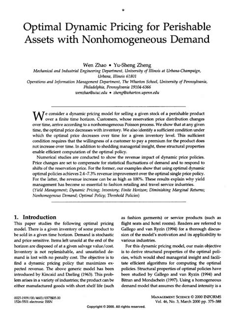 Optimal Dynamic Pricing For Perishable Assets With Nonhomogeneous