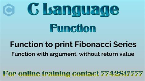 Function To Print Fibonacci Series In C In Hindi YouTube