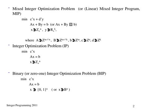 ppt mixed integer optimization and its applications in transportation