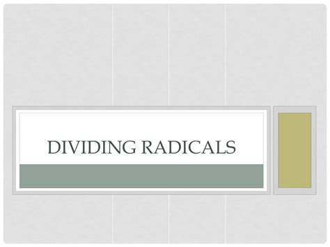 PPT Dividing Radicals PowerPoint Presentation Free Download ID