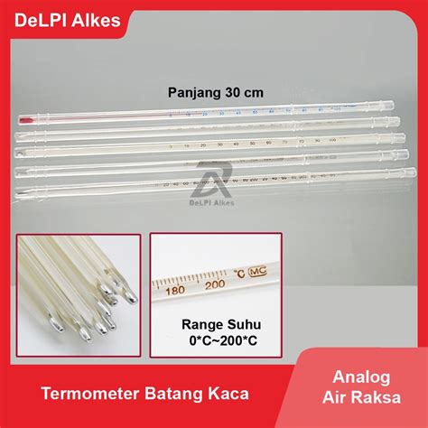 Jual Termometer Thermometer Batang Stick Kaca Glass Air Raksa Manual